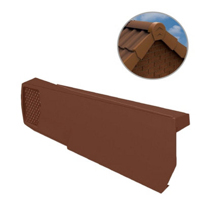 TERRACOTTA DRY VERGES, UNIVERSALLY HANDED UNITS FOR GABLE APEX ROOF TILES