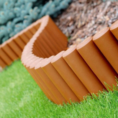 Terracotta Garden Edging, Easy-to-Connect Borders for Flower Beds and ...