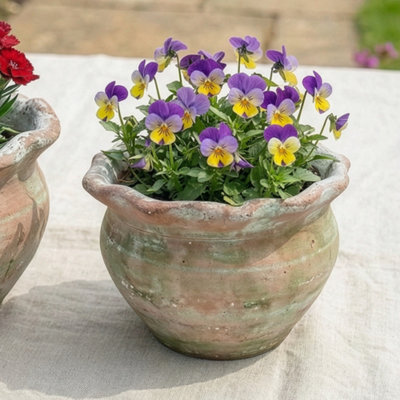 Terracotta Medium Aged Pie Crust Summer Indoor Outdoor Garden Planter ...