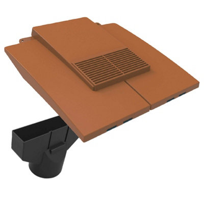 Terracotta Plain in-line Roof Tile Vent & Pipe Adapter for Concrete and ...