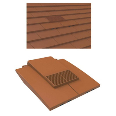 Terracotta Plain in-line Roof Tile Vent & Pipe Adapter for Concrete and ...