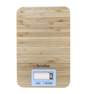 Terraillon Natural Bamboo Digital Kitchen Scale - Tare, Liquid ...