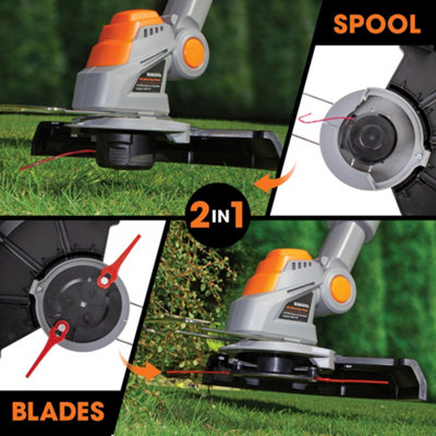 Terratek 20V 2 in 1 Electric Cordless Grass Strimmer Garden Grass ...