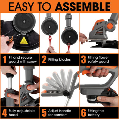 Terratek 20V Electric Cordless Grass Strimmer Garden Trimmer 2 ...