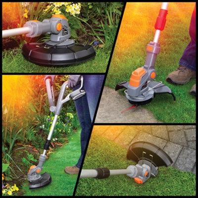 Battery strimmers at b&q store