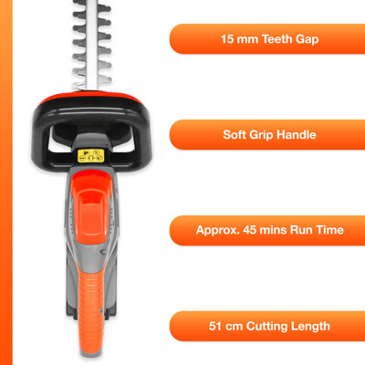 Terratek Cordless Hedge Trimmer 20V Easy Cut Lightweight Handheld Cutter
