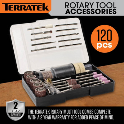 Terratek Rotary Tool Kit 135W& Accessory Set Variable Speed 8000 ...