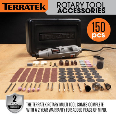 Terratek Rotary Tool Kit 135W & Accessory Set Variable Speed 8000 ...