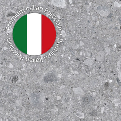 Terrazzo Grey Matt Porcelain Outdoor Tile 898x898x20mm (Pack of 1)