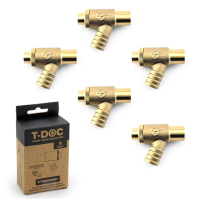 Tesla T-DOC Standard 15mm Drain-off Valve (TDOCS) - 5 Pack