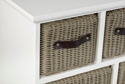 Tetbury 9 Drawer Storage Unit- White with Neutral Extra-Strong Baskets