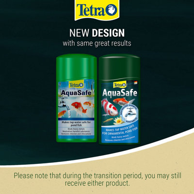 Tetra Pond AquaSafe, Makes Tap Water Safe for Pond Fish, 250 ml