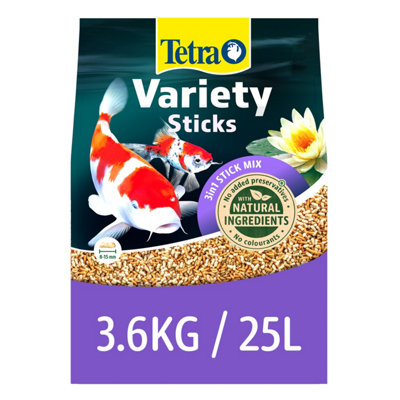 Tetra Variety Pond Sticks Complete Fish Food for All Pond Fish, 25 Litre