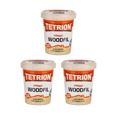 Tetrion Flexible Woodfil Quick Drying For Inside and Out 600g (Pack of 3)