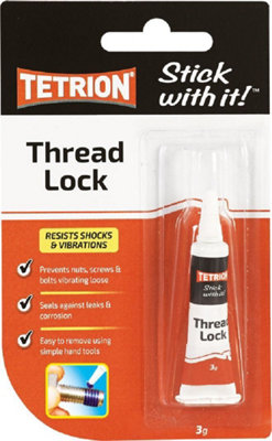 Tetrion Thread Lock Blue for Nuts, Bolts and Screws 3g x4 Excellent ...