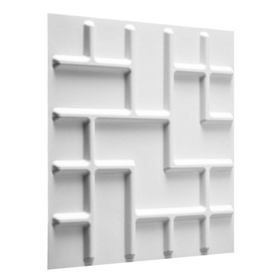 TETRIS DESIGN 3D WALL PANELS OFF WHITE - 12 BOARDS 50X50CM WALL PANELS ...