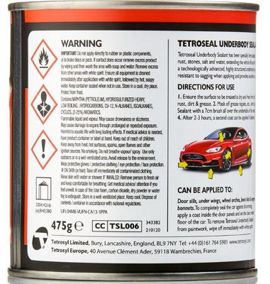 Tetroseal Ultimate Underbody Underseal Shutz Sealant - 475g x12 Easy ...