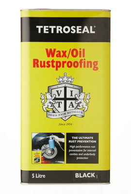 Tetroseal Wax Oil Rustproof Black 5 Litres Anti Corrosion 5L Easy ...