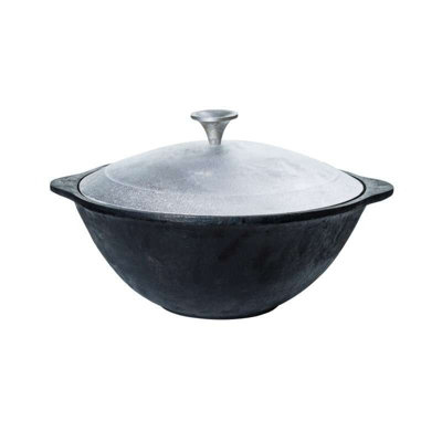 Texas Club Uzbek Kazan Cast Iron Outdoor Cooking Pot With Lid, 8L ...