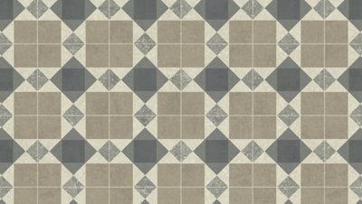 Texstar Roxford French Grey Tile Vinyl by Remland (6m x 3m)