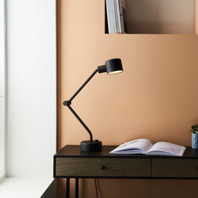 Textured Black Industrial Task Lamp - Adjustable Table Desk Light ...