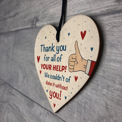 Thank You Gift For Teacher Nurse Carer Volunteer Wood Heart Gift For ...