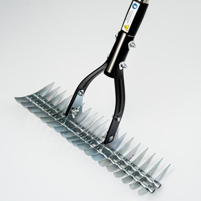 Thatch Rake Stainless Steel Curved Tip Teeth Lawn Rake for Leaves Garden