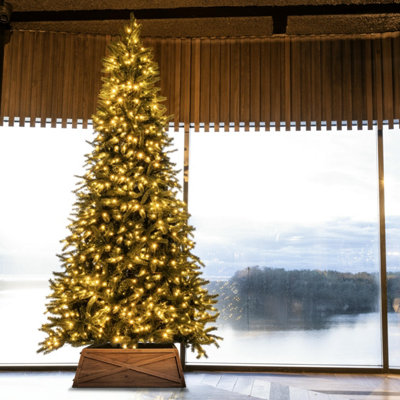 The 10ft Pre-lit Ultra Devonshire Slimline Tree with Warm White/White ...