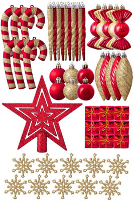 The 212pc Red & Gold Full Heavy Coverage Bauble Set (8ft trees)