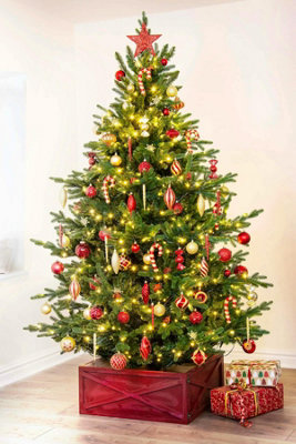 Buy The 212pc Red & Gold Full Heavy Coverage Bauble Set (8ft trees) at B&Q