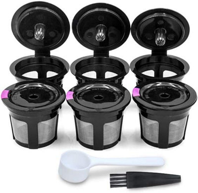 The 6-pack of empty coffee pods is reusable and refillable and fits ...