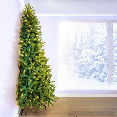 The 7ft Pre-lit Ultra Devonshire Half Tree with Warm White Lights
