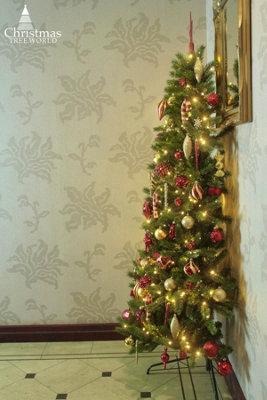 The 7ft Pre-lit Ultra Devonshire Half Tree with Warm White Lights