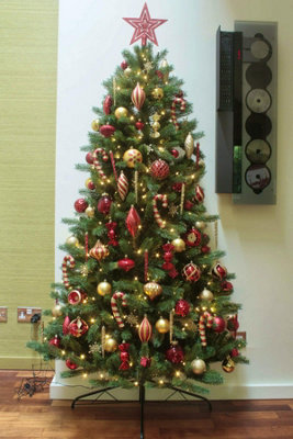 The 7ft Pre-lit Ultra Devonshire Half Tree with Warm White Lights