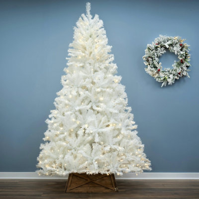 The 8ft Pre-lit Bianca Pine Tree with Warm White Lights | DIY at B&Q