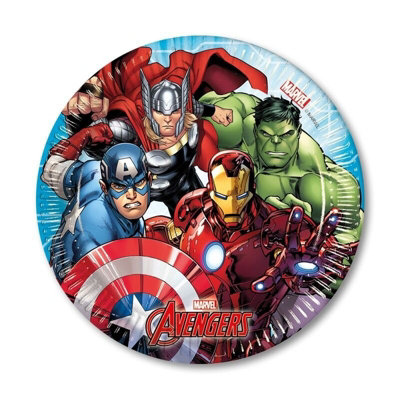 The Avengers Paper Disposable Plates (Pack of 8) Multicoloured (One ...