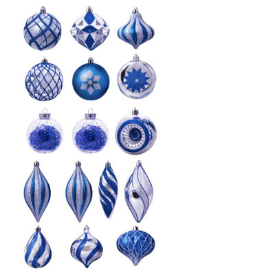 The Blue & Silver Bauble 16pc Feature Set
