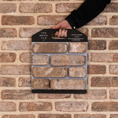 The Brick Tile Company Brick Slip Sample Panel - Brown - Blend 1 | DIY ...