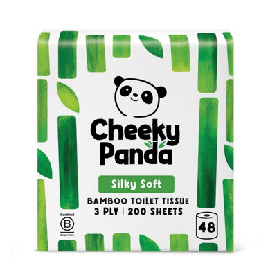 The Cheeky Panda Silky Soft Bamboo Toilet Paper 48 Unwrapped rolls