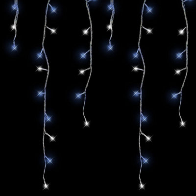 The Christmas Workshop 240 Blue & White Icicle Christmas Lights For ...