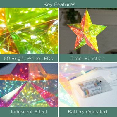 The Christmas Workshop 3D Iridescent Star Light