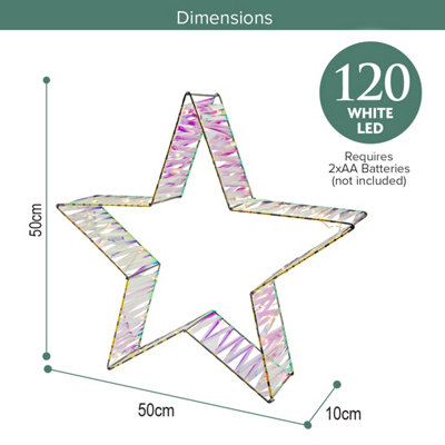 The Christmas Workshop 50cm Metal Frame Star Light