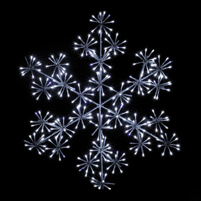 The Christmas Workshop 60cm Blue & White Light-Up Snowflake | DIY at B&Q