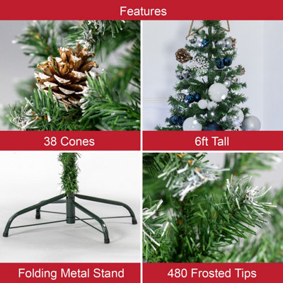 The Christmas Workshop 6ft Traditional Artificial Christmas Tree with ...