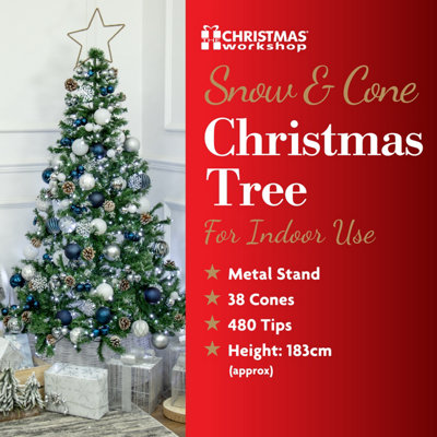 The Christmas Workshop 6ft Traditional Artificial Christmas Tree with ...