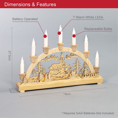 The Christmas Workshop 70780 Wooden Illuminated Candle Bridge