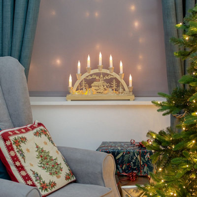 The Christmas Workshop 70780 Wooden Illuminated Candle Bridge