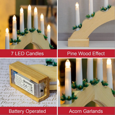 The Christmas Workshop 70859 Wooden Arched Christmas Candle Bridge