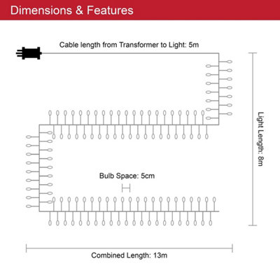 The Christmas Workshop 71759 680 Warm White Micro LED Cluster String ...