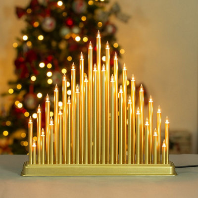 The Christmas Workshop 78699 Champagne Gold Illuminated Candle Bridge ...